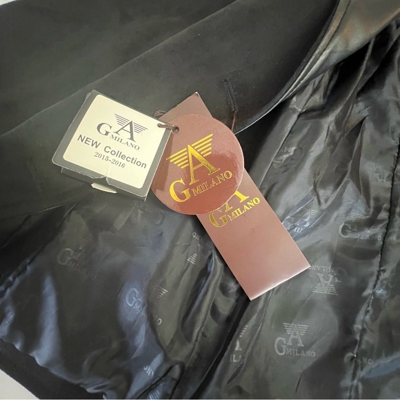 Jackets & Coats | Nwt G A Milano Black Suede Faux Leather Trim Jacket ...